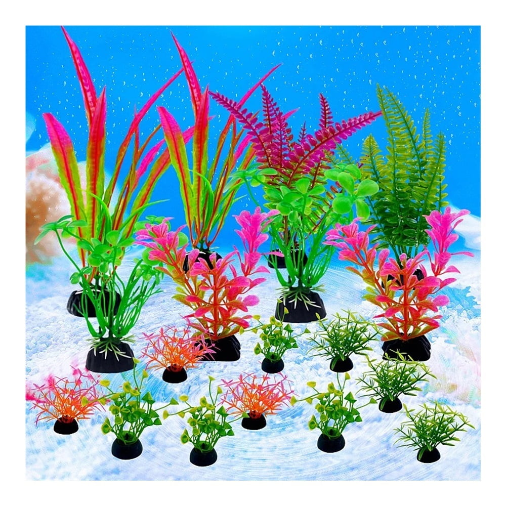 FANtj 18PC Fish Tank Simulation Plant Aquarium Artificial Decor Plants ...