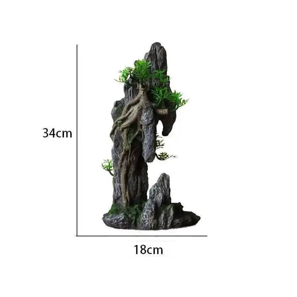 FANtj Fish tank landscaping decoration, rockery, stone grass scenery ...