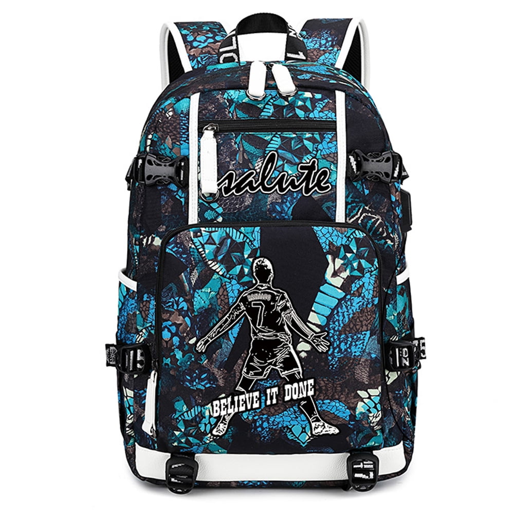 FANwenfeng Soccer R-onaldo Multifunction Backpack Travel Taptop Daypack ...