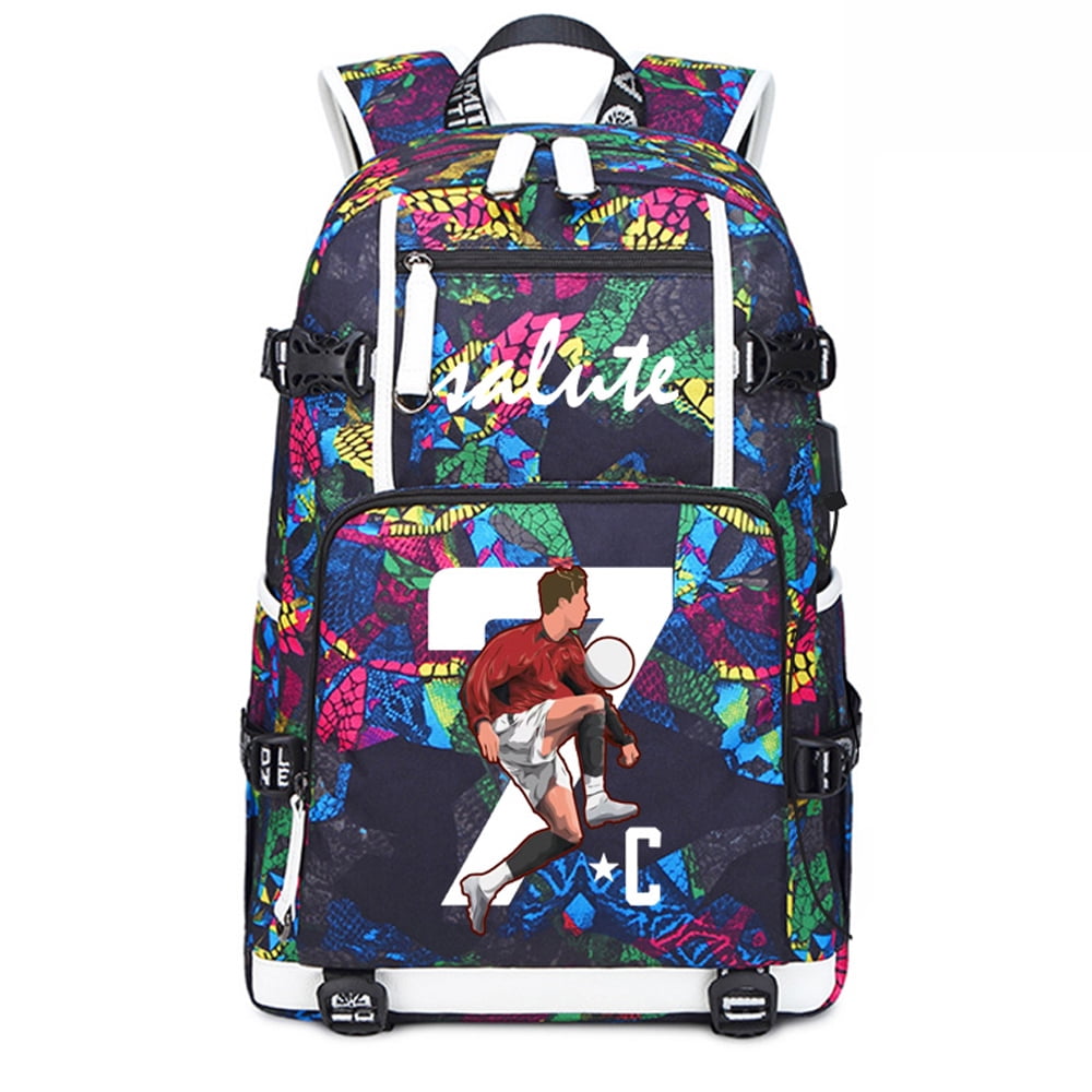FANwenfeng Soccer R-onaldo Multifunction Backpack Travel Taptop Daypack ...