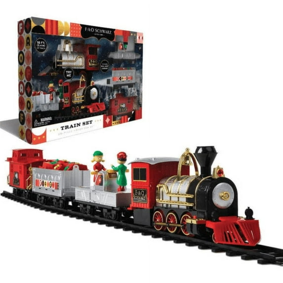 FAO Schwarz Classic Motorized Train Set with Unique Train Cars 30pc ...