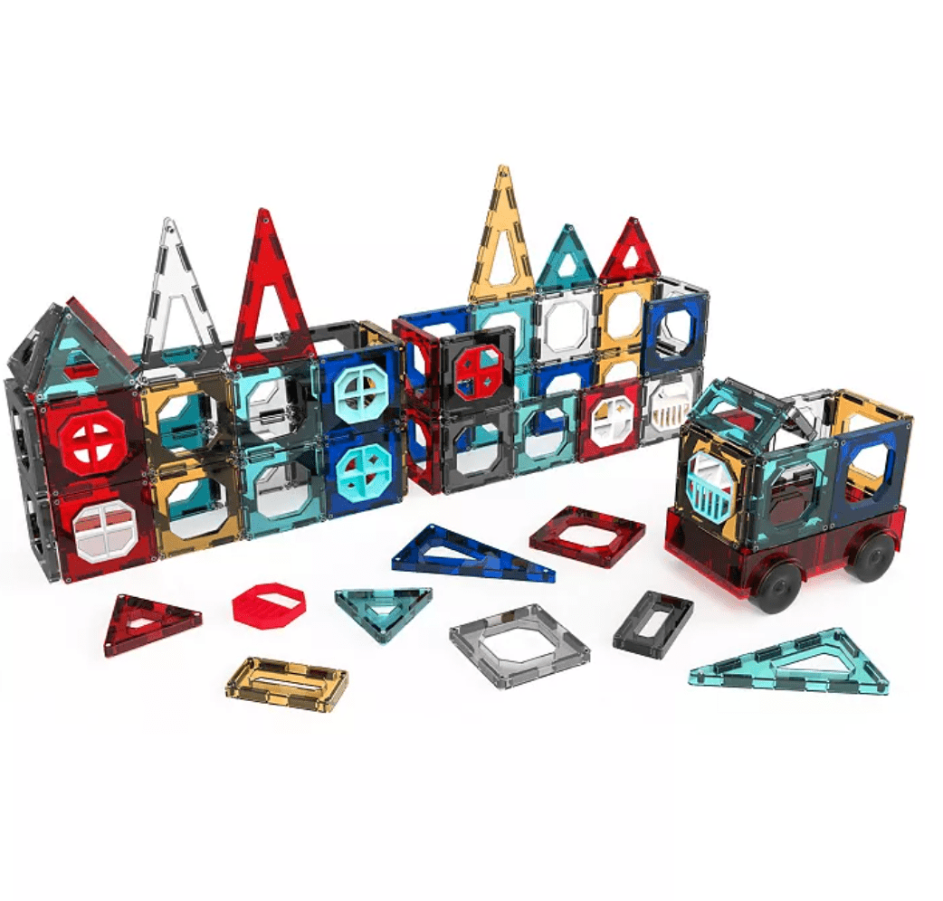 FAO Schwarz Customizable Magnetic Tile & Truck Set - 32 Pieces Play Set ...