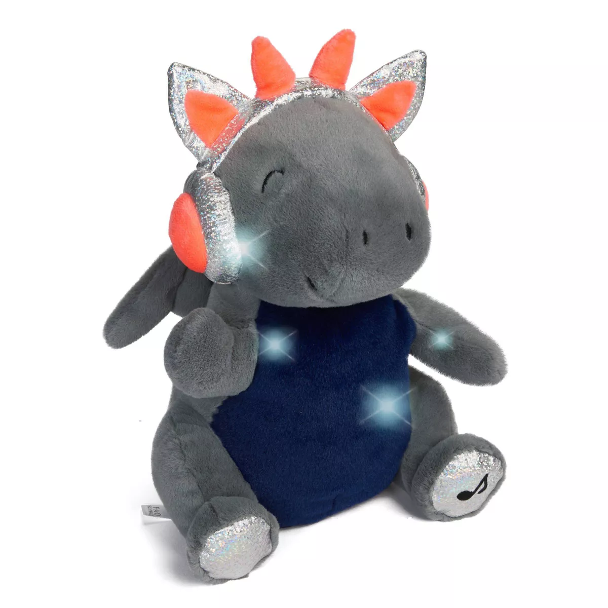 FAO Schwarz Glow Brights Plush with Lights and Sounds 13" DJ Dragon ...