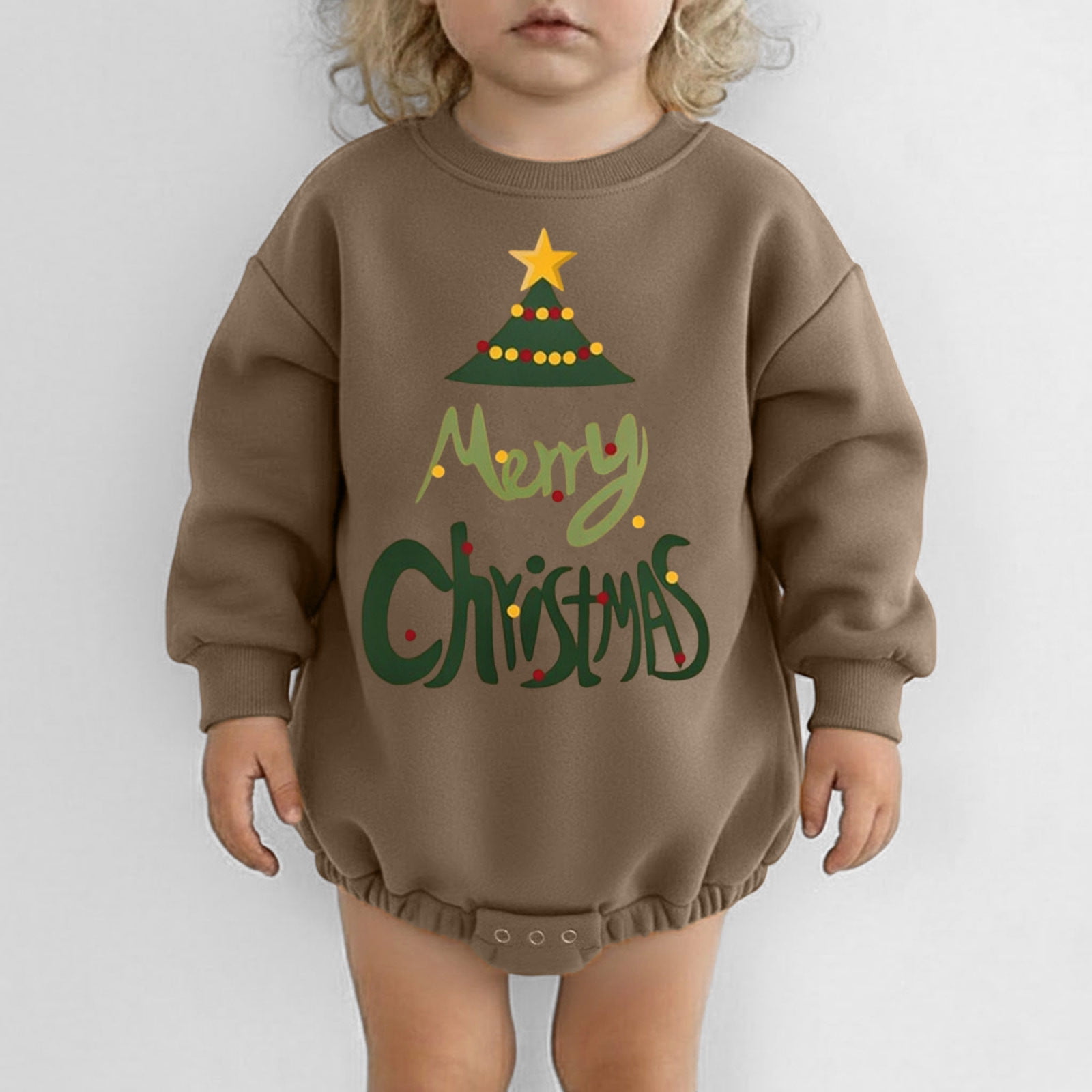FAOWME Big Boys Girls Christmas Jumpsuits Long Sleeve Round Neck Letter ...