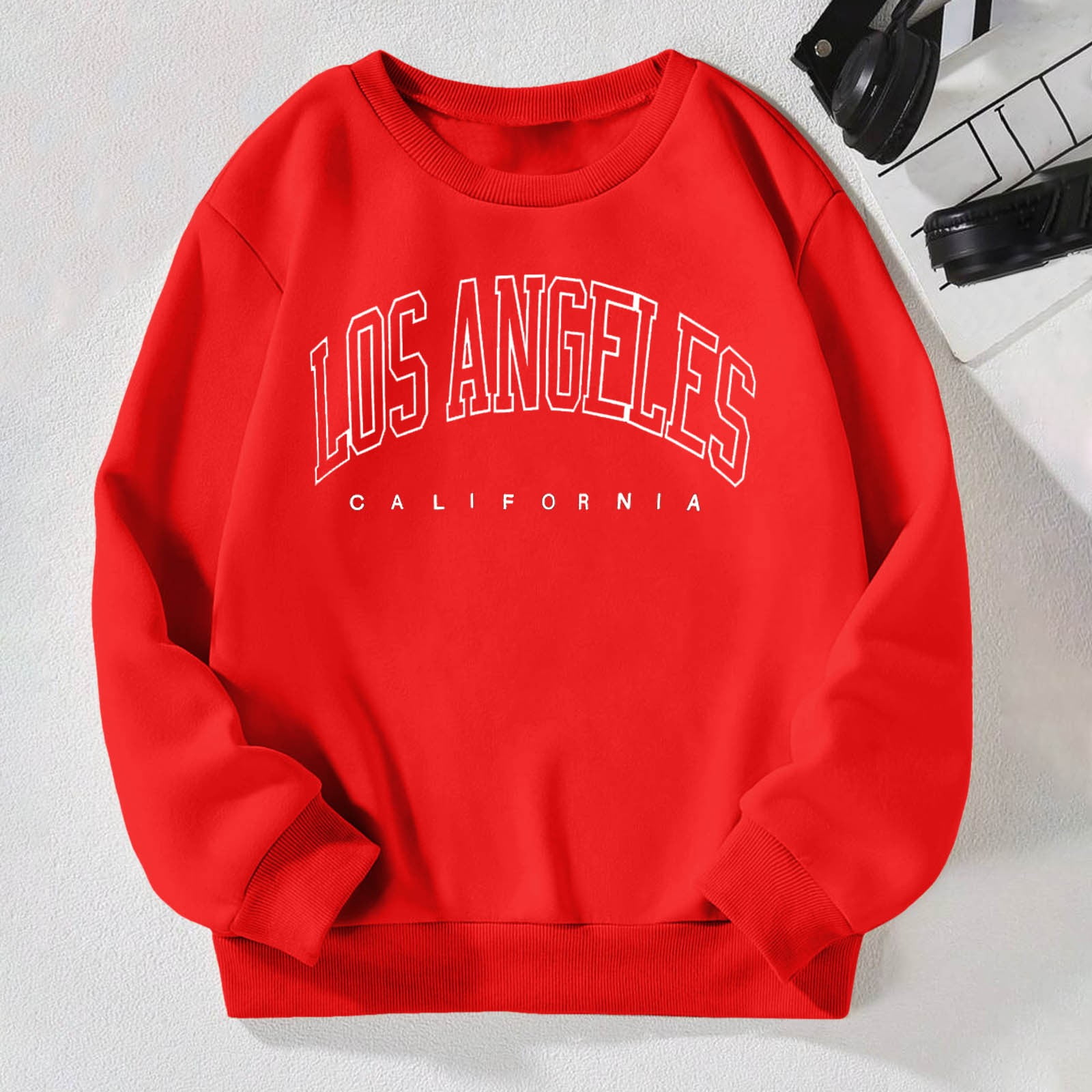 FAOWME Big Girls Boys Pullover Long Sleeved Round Neck Letter Print ...
