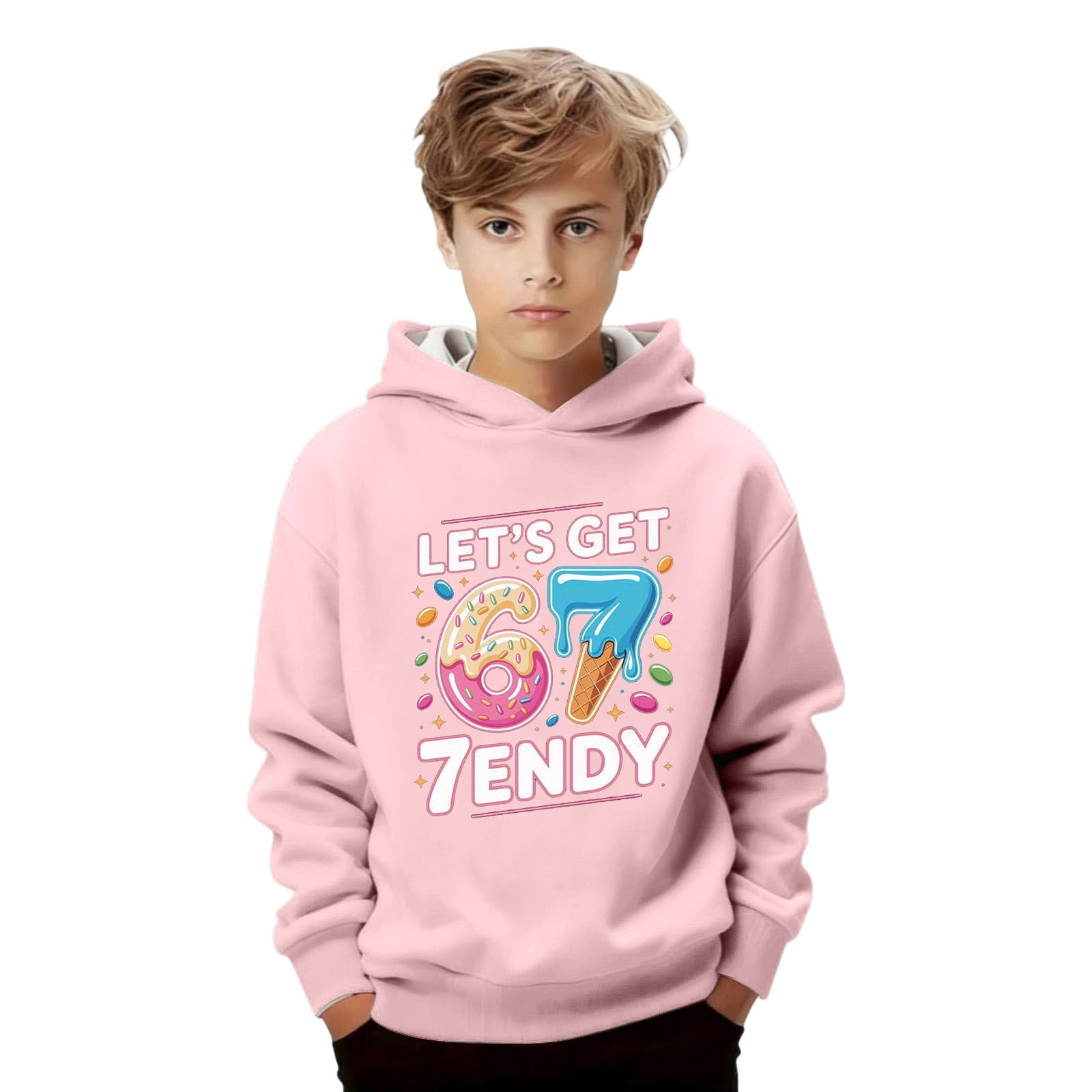 FAOWME Big Kids Boys Girls Hoodies Long Sleeve Cute 6 7 Printed ...