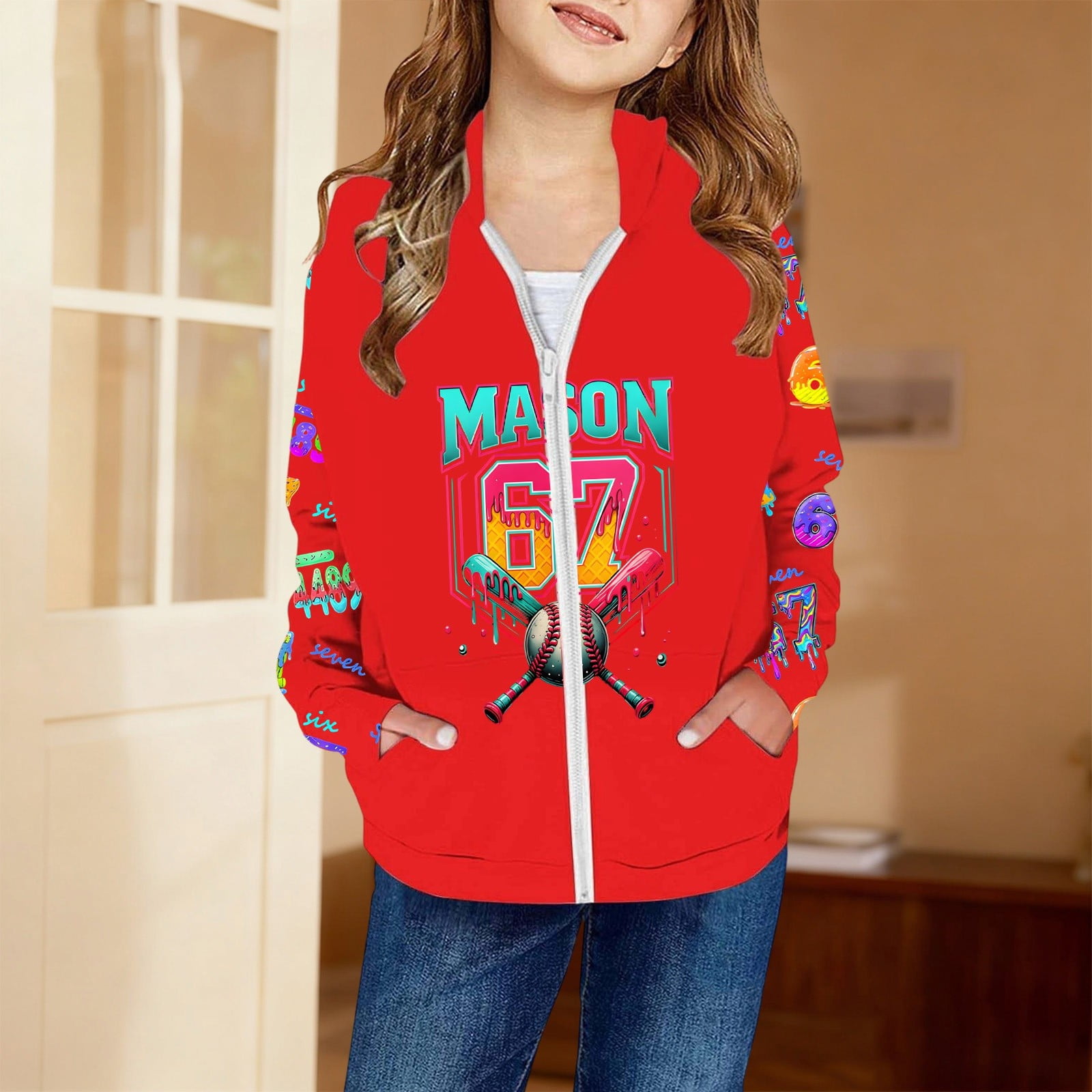FAOWME Big Kids Boys Girls Hoodies Long Sleeve Cute Cartoon 6 7 Printed ...