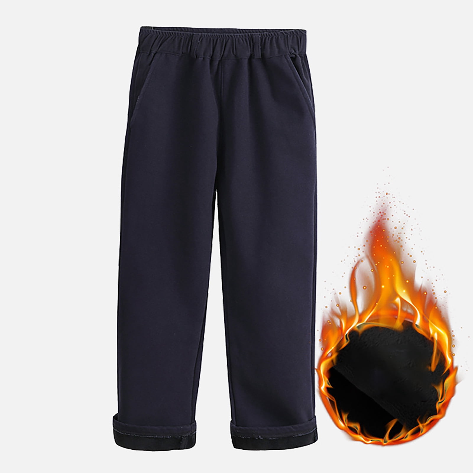 FAOWME Big Kids Boys Pants With Pocket Elastic Waist Solid Color ...