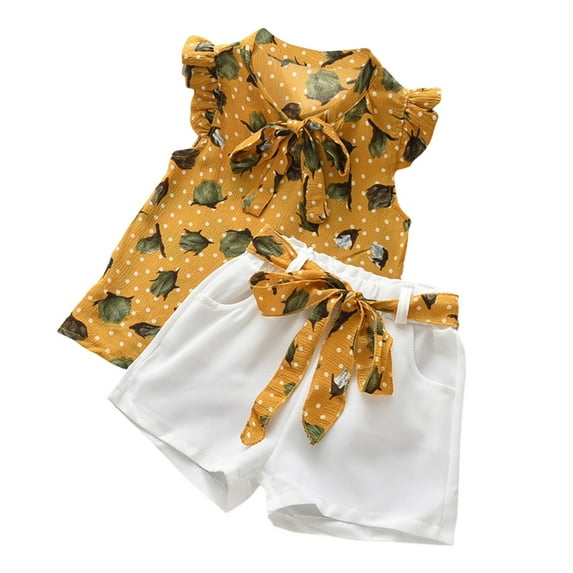 FAOWME Child Baby Kids Girls Fashion Flower Print Sleeveless Tank Tops ...