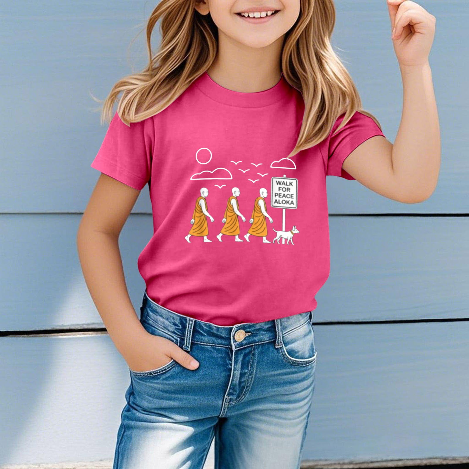 FAOWME Child Boys Graphic Print T Shirt Kids Comfortable Casual Short ...