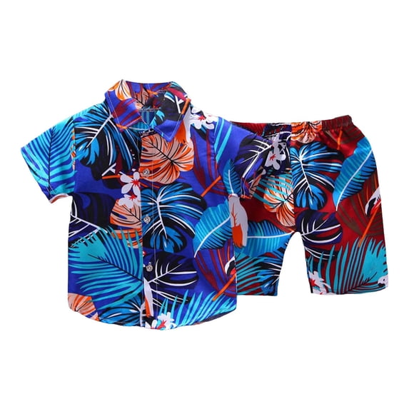 FAOWME Child New Toddler Boys Summer Outfits Printed Shirt And Shorts ...