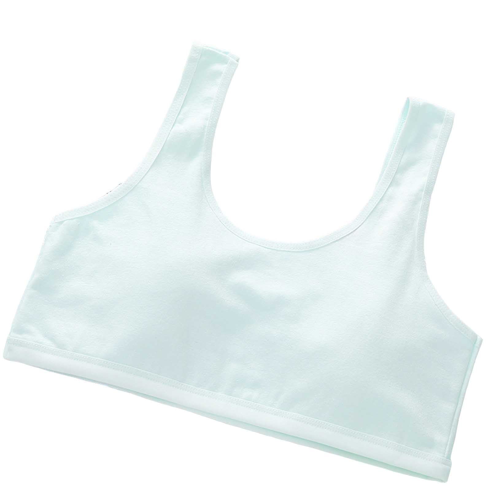 FAOWME Crop Tops Bra Girls Sports Bra Training White Teen Bra Camisole ...