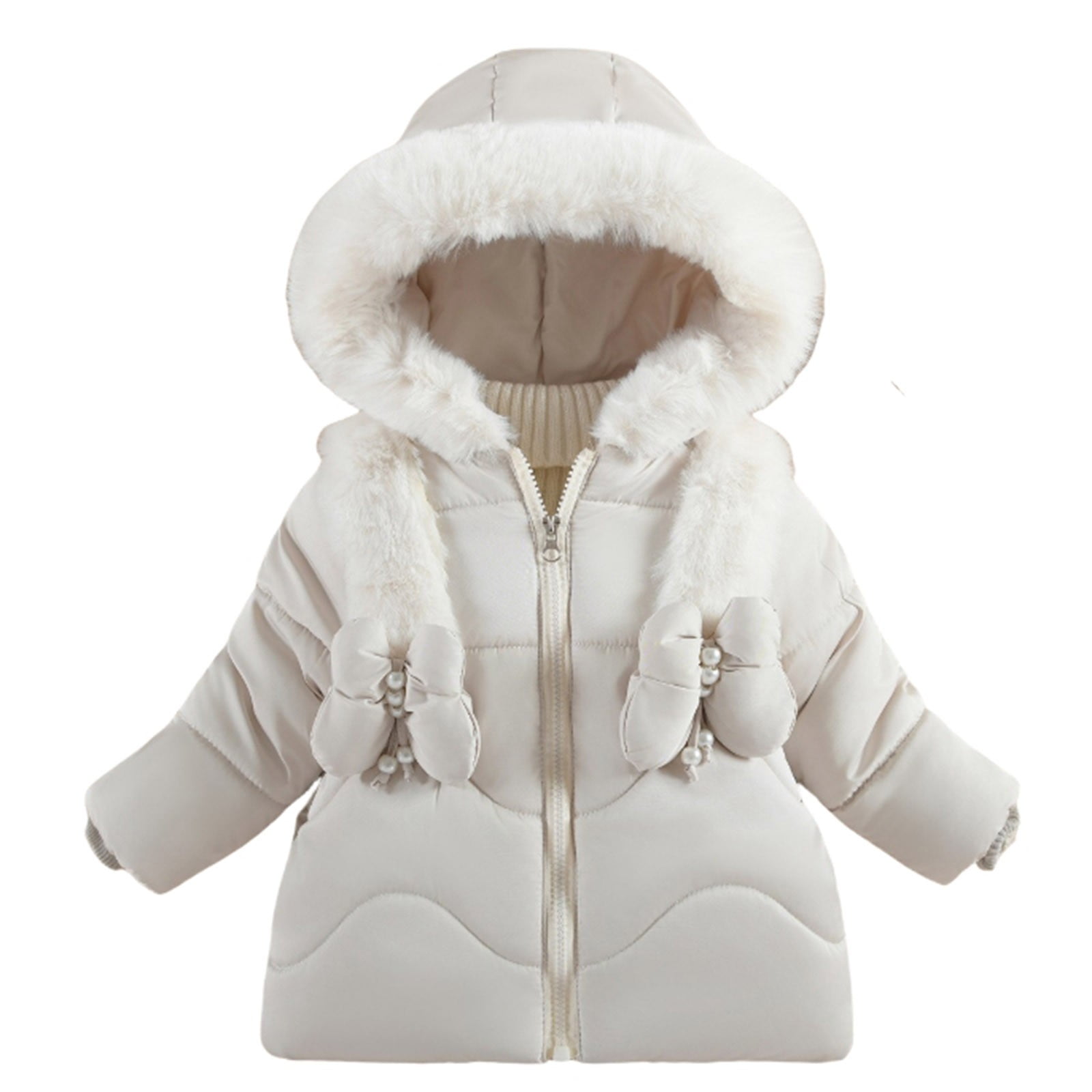 FAOWME Girls Coat Hooded Warm Down Jacket Stylish Winter Coat For Girls ...