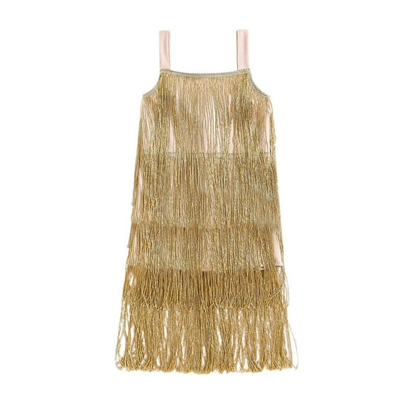 Daznico Girls Flapper Dress Sequins Fringe Latin Dance Dress Tassel ...