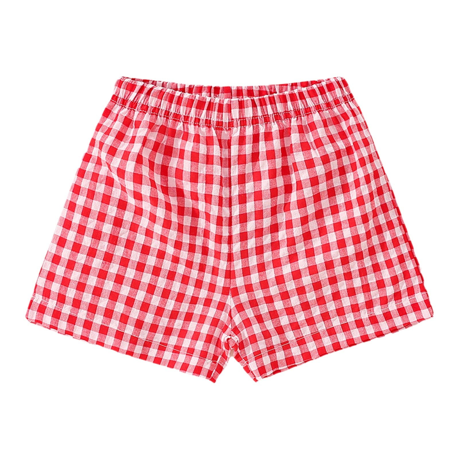 FAOWME Girls Plaid Casual Shorts Little Girls Wear Light Summer Pants ...