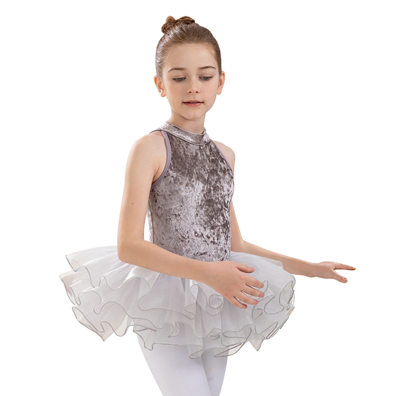 FAOWME Girls Summer Training Dress Children Performance Dress Latin ...