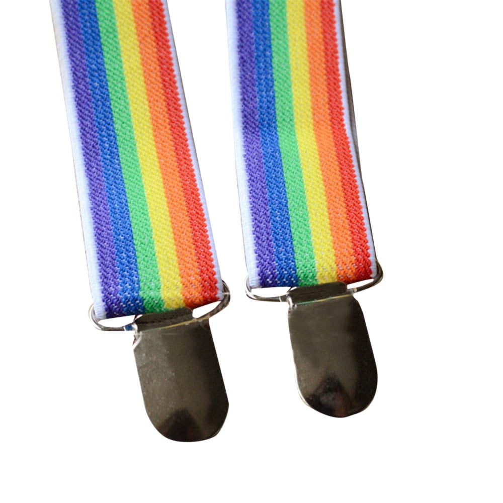 FAOWME Kids Girls Boys Rainbow Multicolor Braces Spaghetti and Rainbow ...