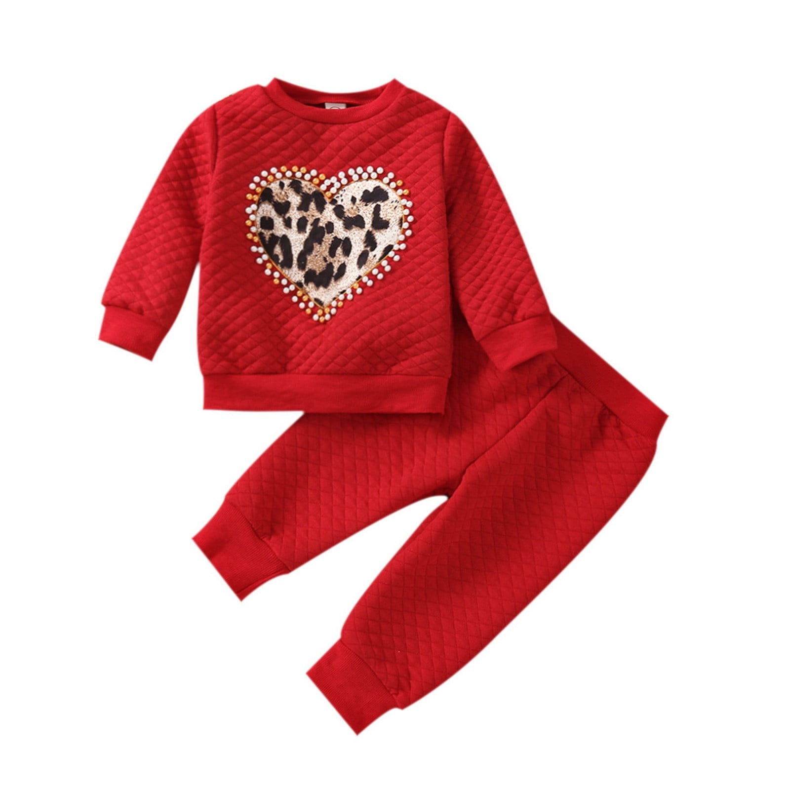 FAOWME Newborn Outfits Boys Girls Autumn Valentine's Day Long Sleeve Sweatshirt Pants Tops ...
