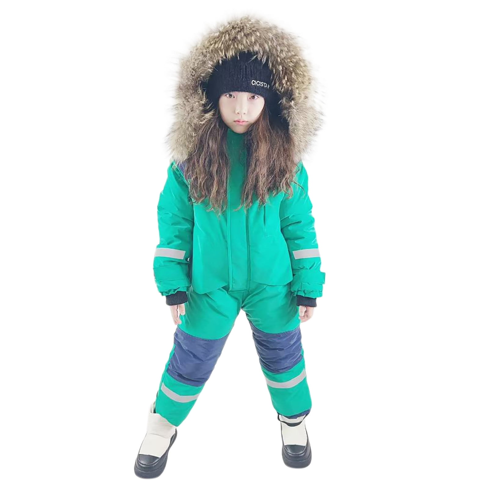 FAOWME Snowsuit Children Boys Ski Suit Thermal Ski Overall Warm Snow Overall Windproof Winter ...