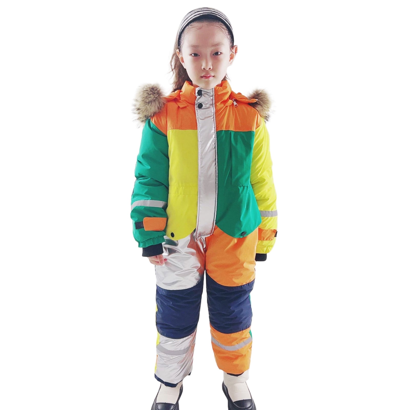FAOWME Snowsuit Children Boys Ski Suit Thermal Ski Overall Warm Snow Overall Windproof Winter ...