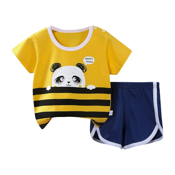 FAOWME Toddler Girls Boys Outfits Clothes Sets Summer Short Sleeve ...