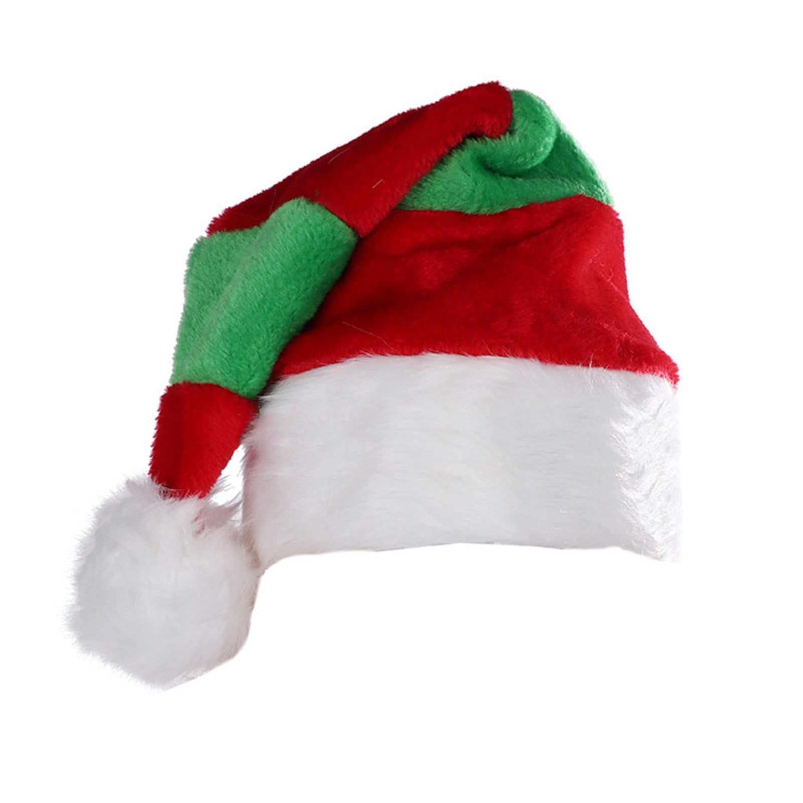 FAOWME Unisex Christmas Fuzzy Hats With Pompom Striped Print ...