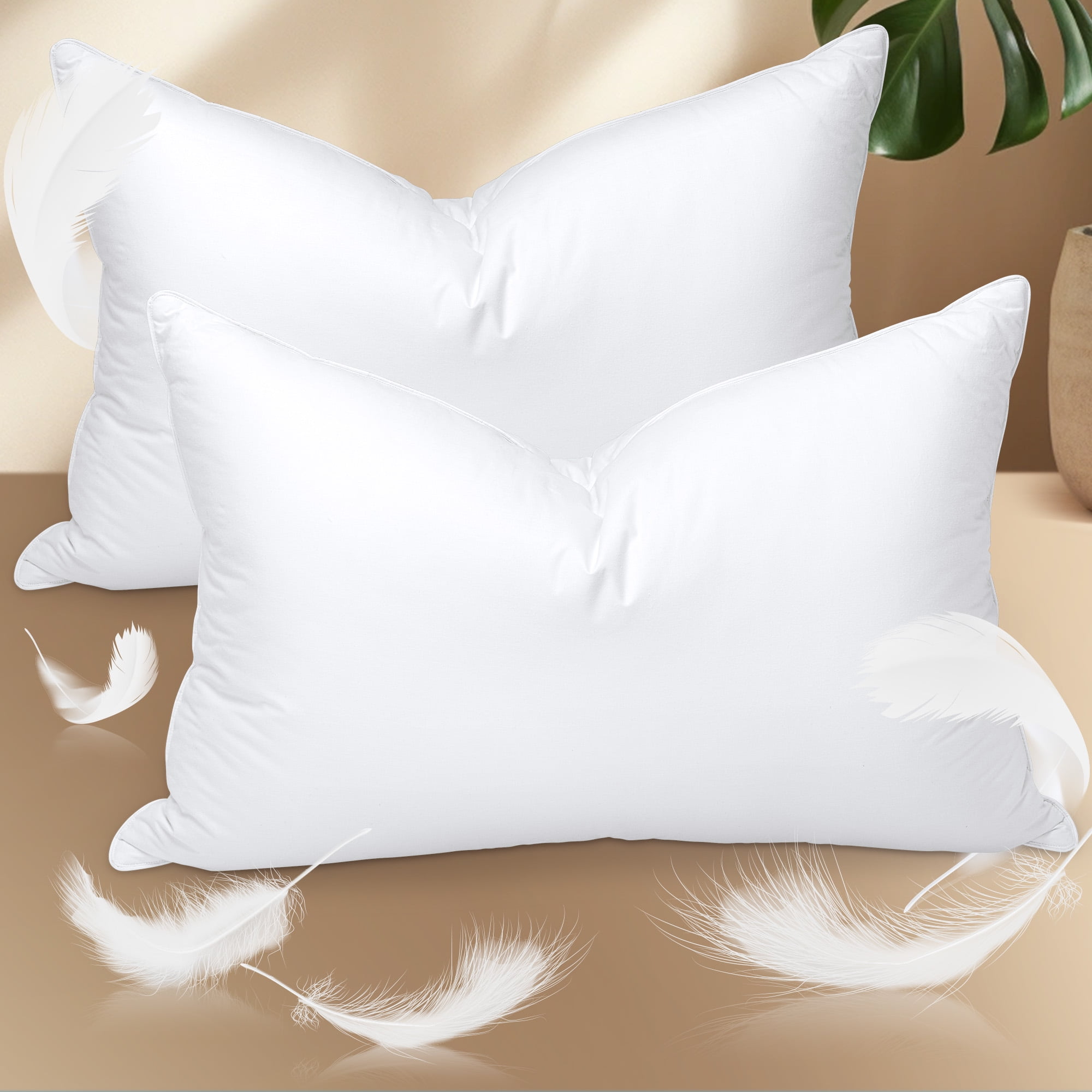 FAPO Soft Fill Power Goose Down Luxury Pillow - Premium 100% White Down ...