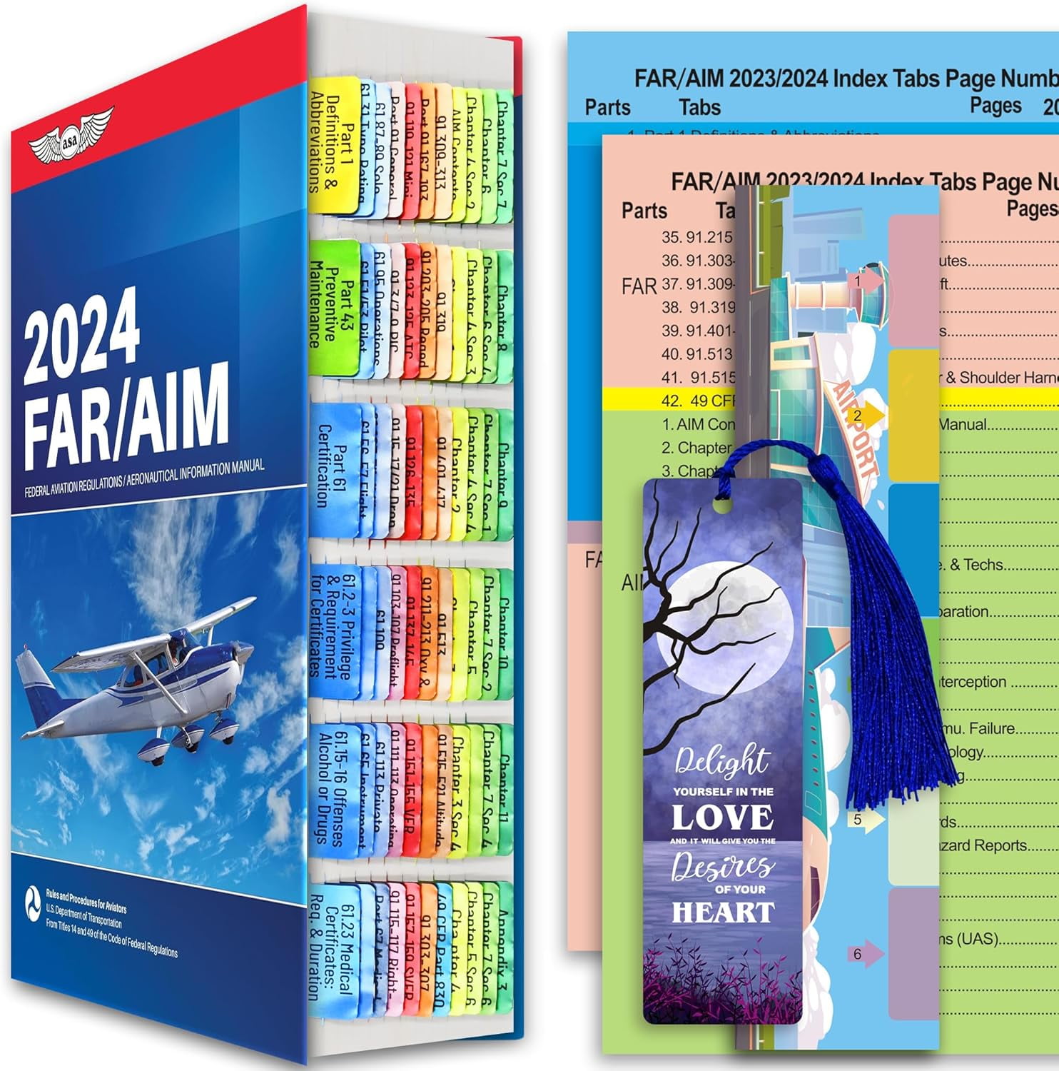 FAR AIM 2024/2023 Index Tabs, Color-Coded Tear-Resistant and Laminated Tabs with Bookmark ...