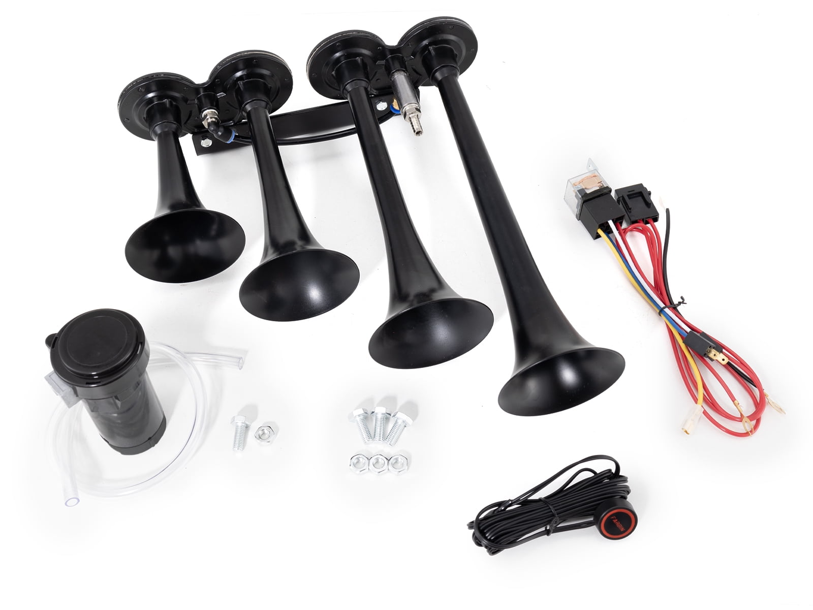 FARBIN Air Horn 4 Trumpet 12V Train Horn for Truck 150dB Truck Horn Car ...