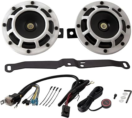 FARBIN Train Horn for Car Metal Twin Horns Kit with Relay Harness and ...