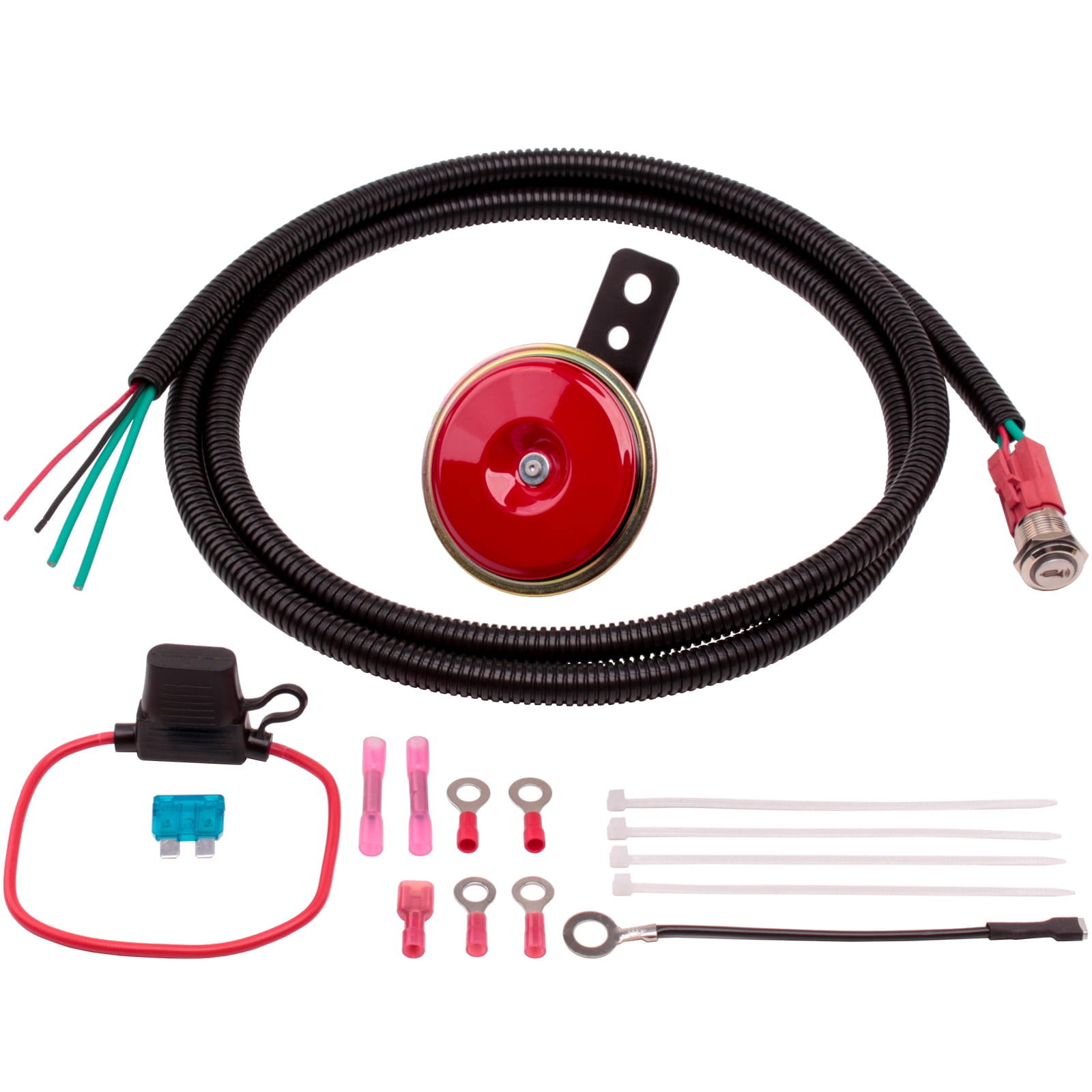 FARBIN UTV Horn Kit with Wire Harness and Button Switch for Polaris ...