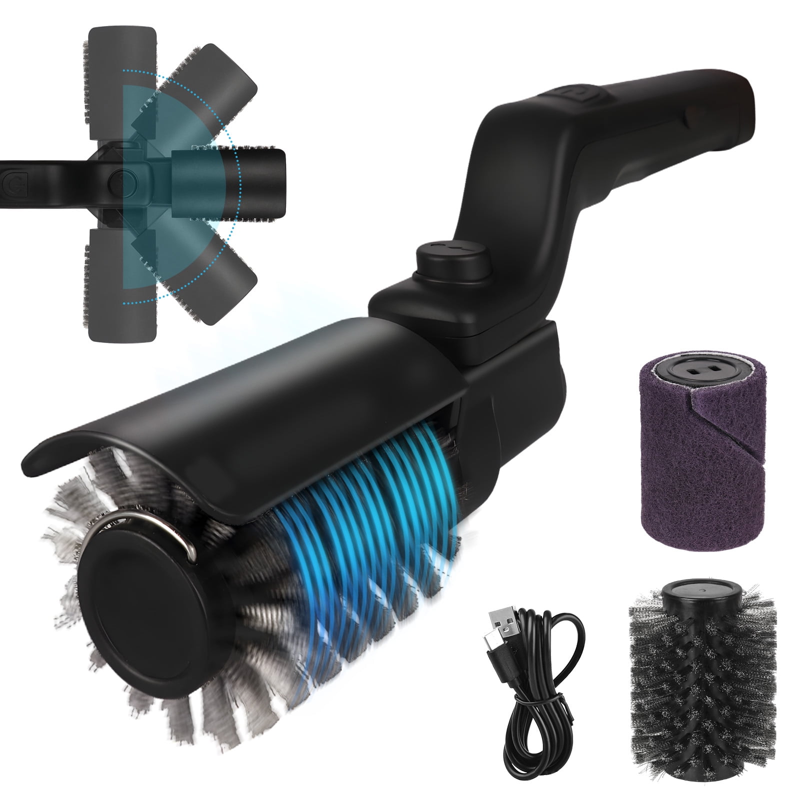 FARI Cordless Electric Grill Brush - 3-Speed Rechargeable Cleaner with ...