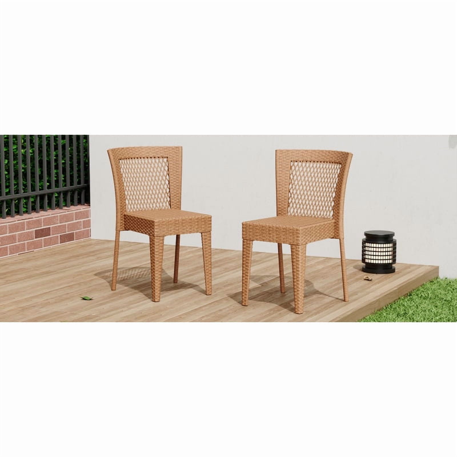 FARLEY STACKING SIDECHAIR,Set of 2,KD,Light Brown - Walmart.com