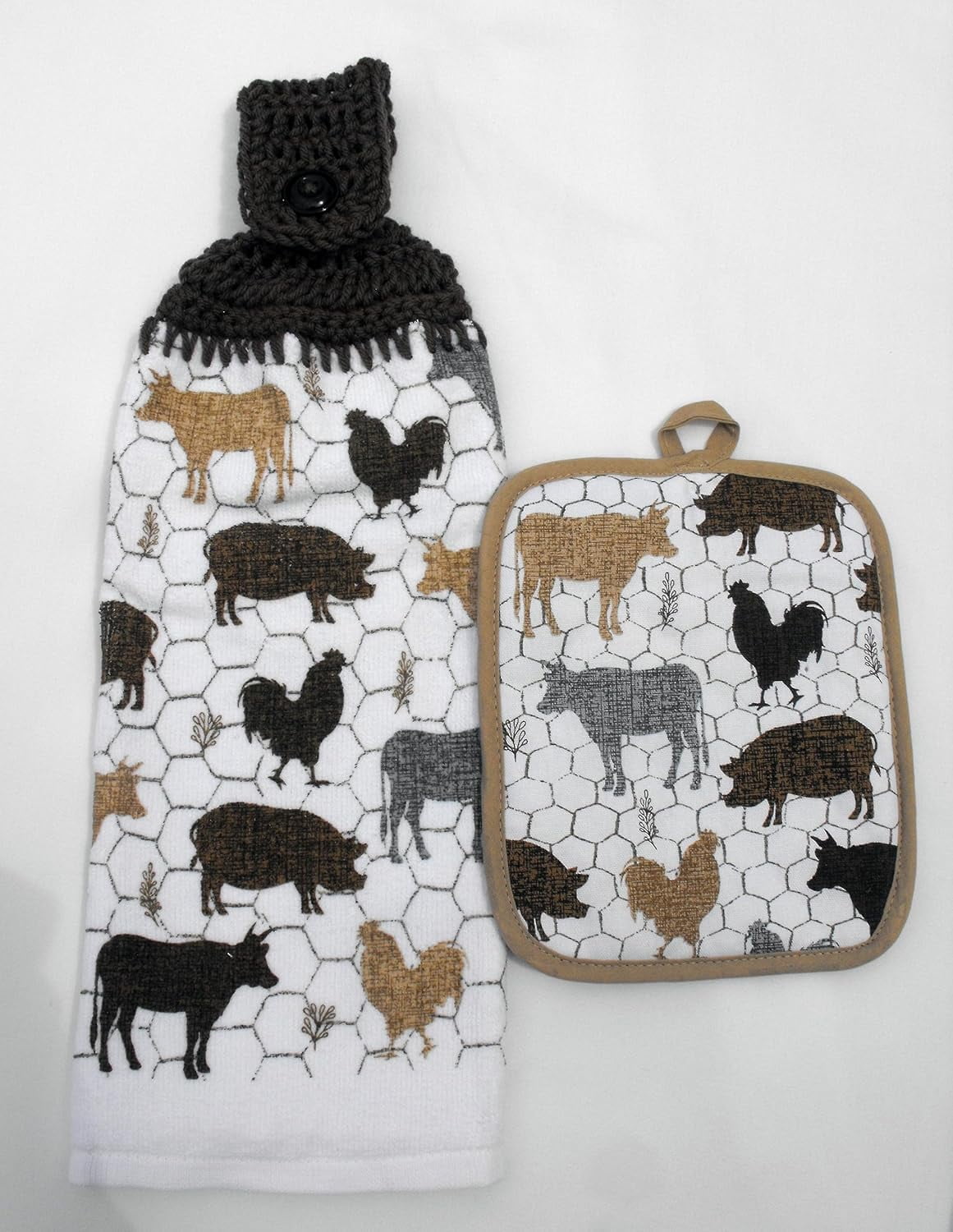 FARM/BARNYARD CHICKENWIRE - COW, STEER, PIG, ROOSTER - DOUBLE/FULL ...