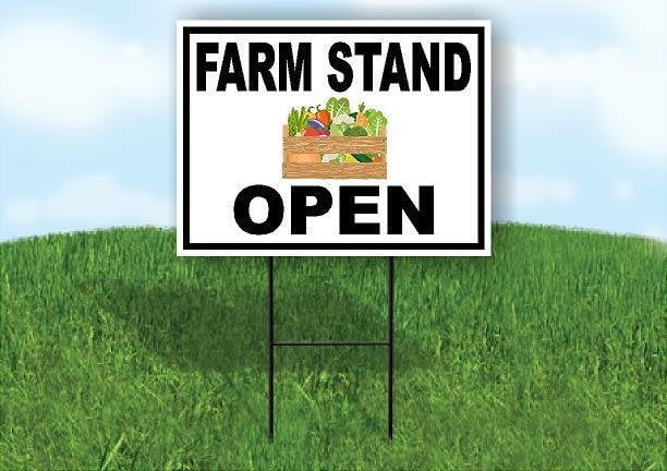 FARM STAND VEGETABLE OPEN BORDER 18inx24in Double Sided Yard Road Sign ...