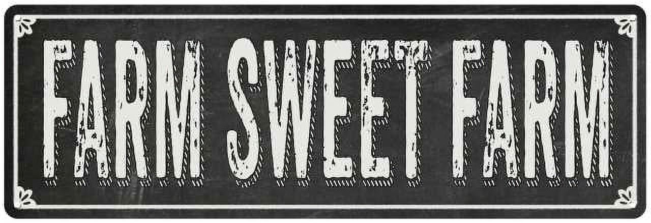 FARM SWEET FARM Shabby Chic Black Chalkboard Metal Sign 6x18 Decor ...