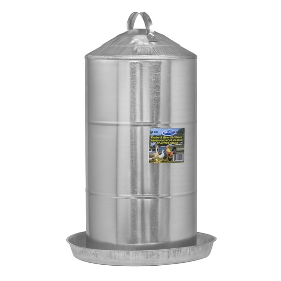 Farm-Tuff, Poultry Waterer, 8 Gallon Cone Top Galvanized Waterer ...