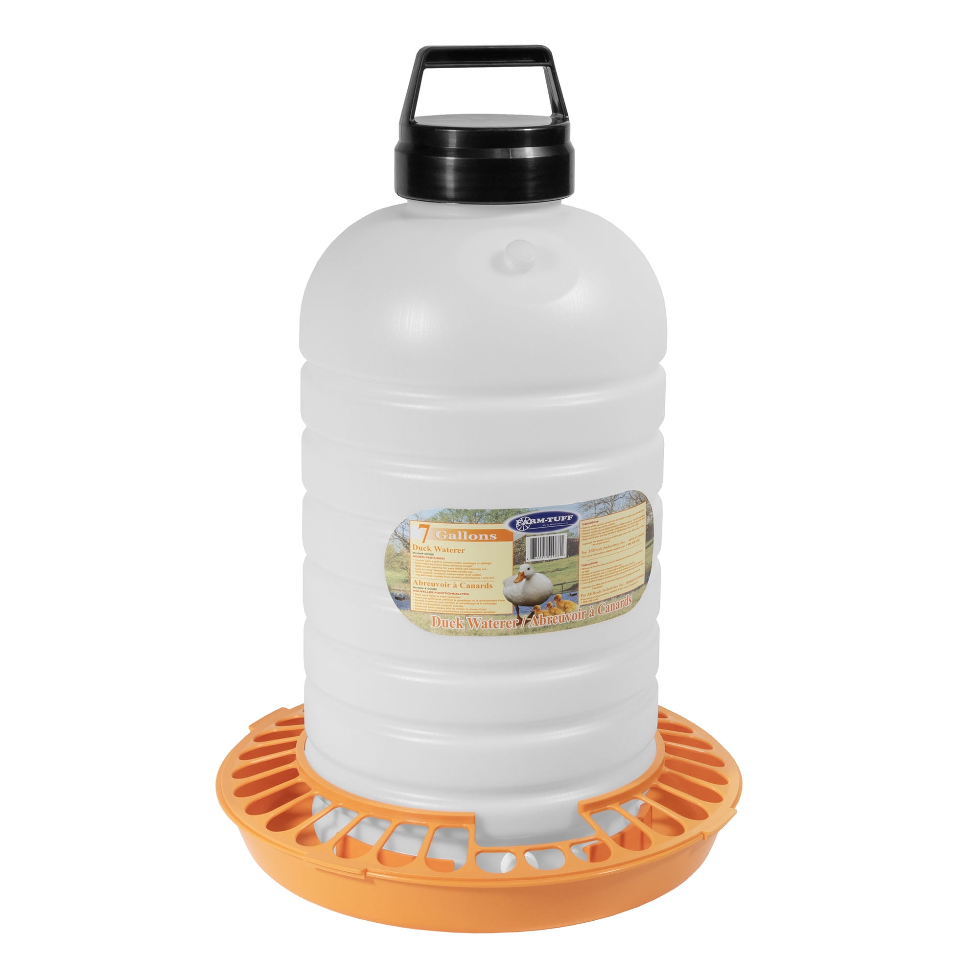 FARM-TUFF Durable Top Fill Poly Duck Waterer, 7 Gallon Capacity ...