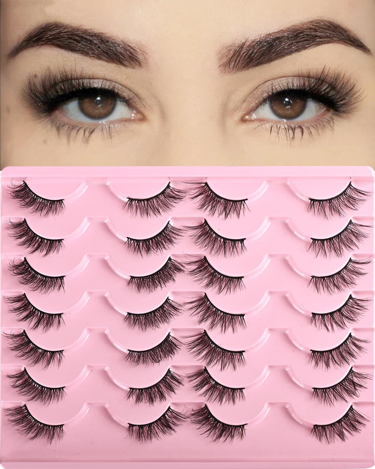FARRED Half Lashes Natural AIF9 Look Short Eyelashes Cat Eye Lash ...