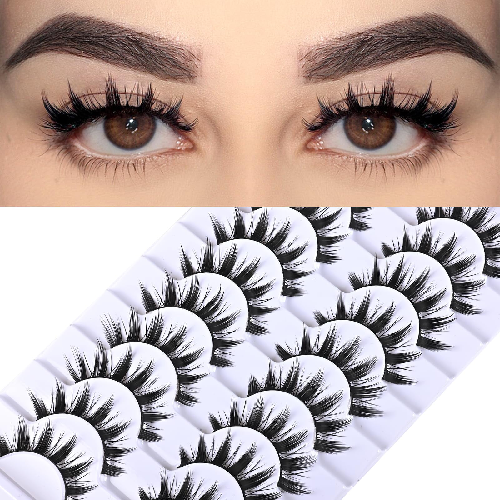 FARRED Manga Lashes Spiky AIF9 Anime Eyelashes 10 Cosplay False Wispy ...