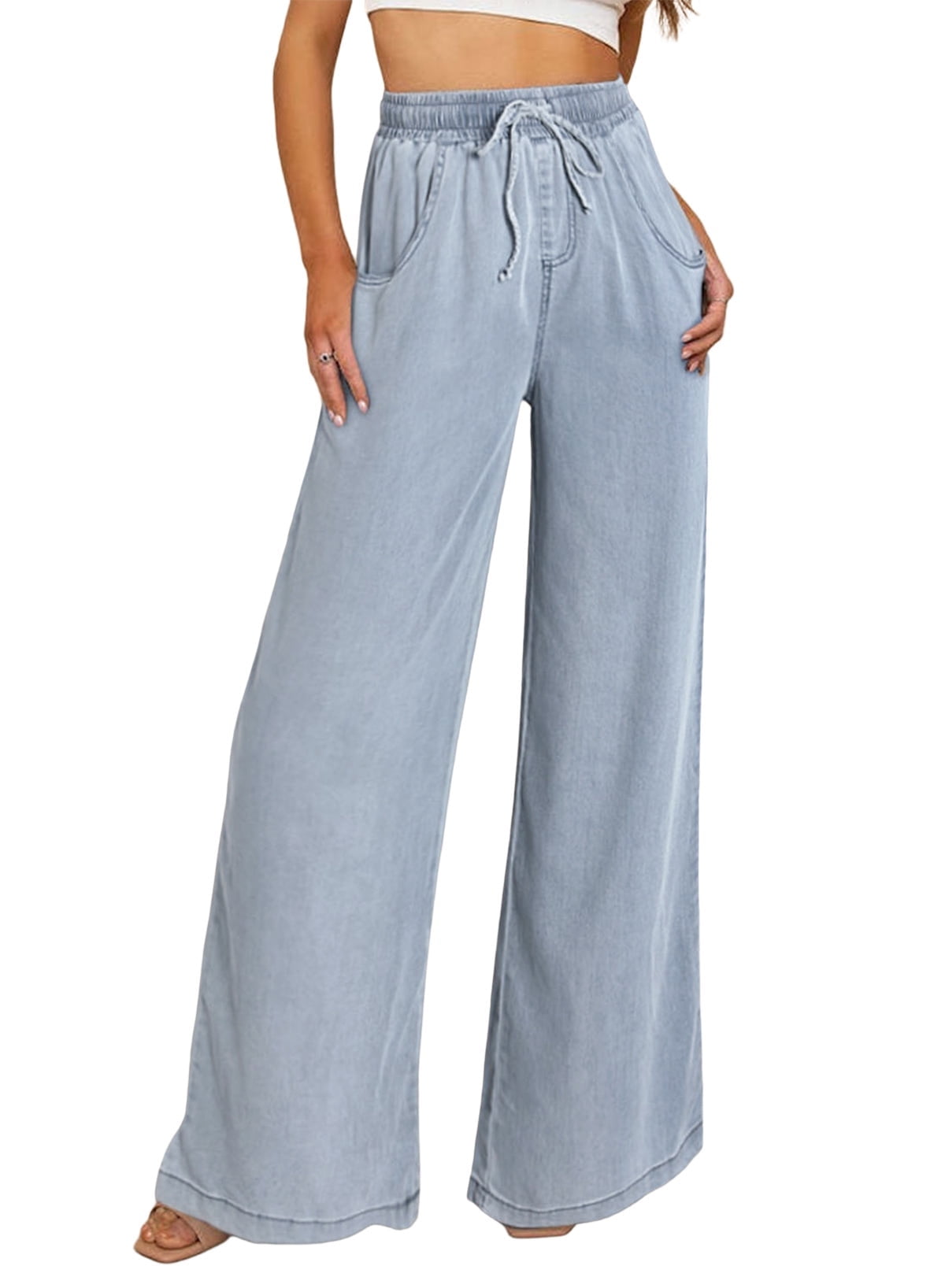 Farysays Jeans For Women Wide Leg Jeans Drawstring High Waisted Loose