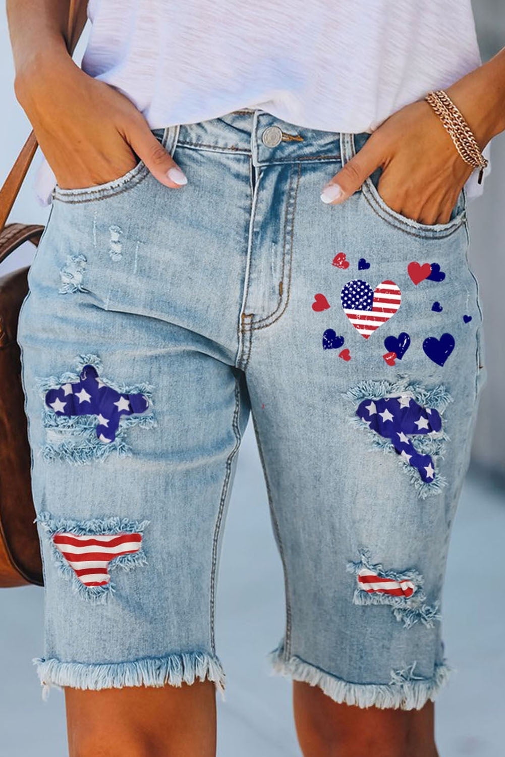 FARYSAYS Women Denim Hole Shorts Summer Streetwear Distressed Jeans ...