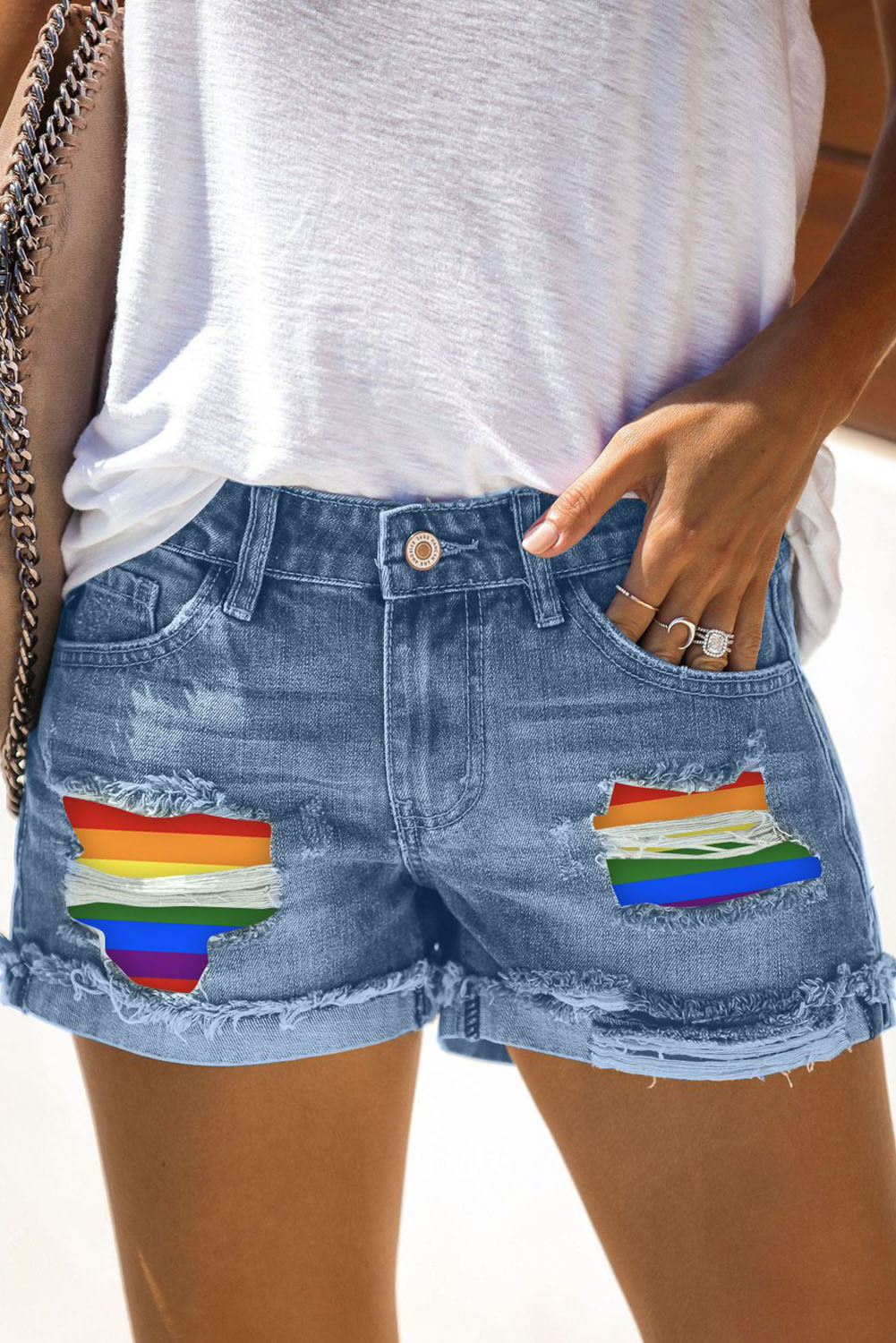 Free Assembly Women’s Rolled Cuff Jean Shorts - Walmart.com