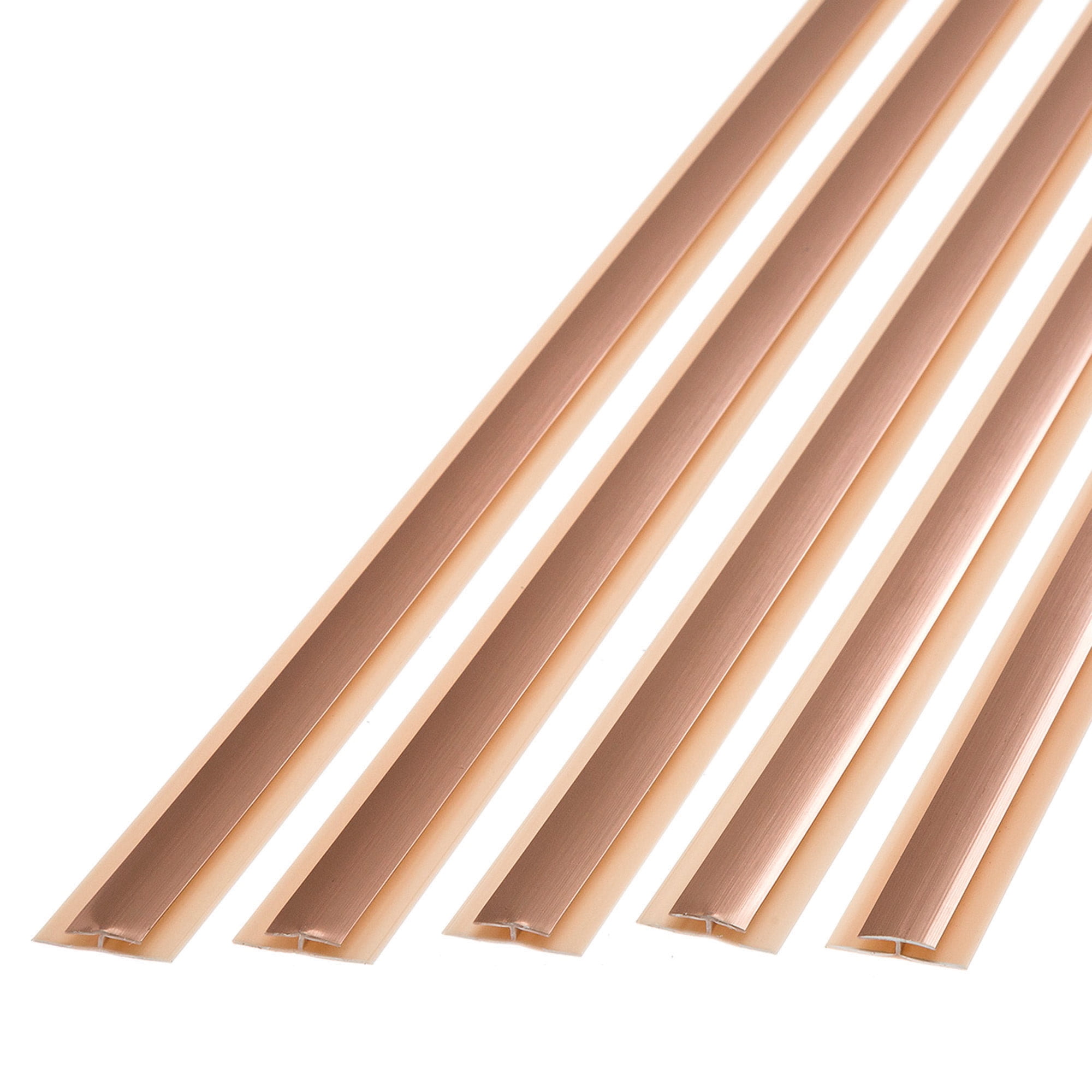 FASÄDE 47 in. Decorative Vinyl Divider Trim Polished Copper (5 Pack ...