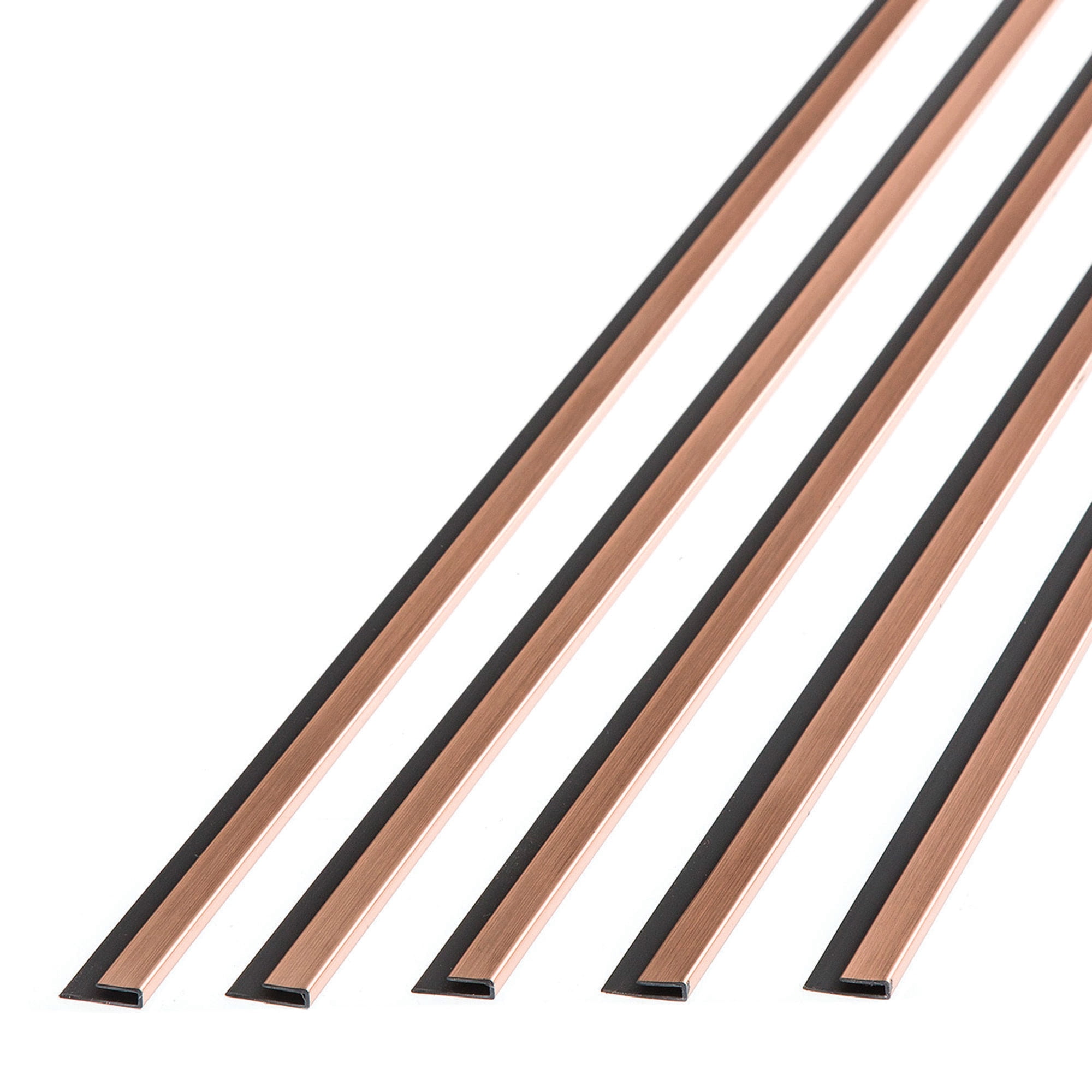 FASÄDE 47 in. Decorative Vinyl Large Profile J Trim in Polished Copper ...