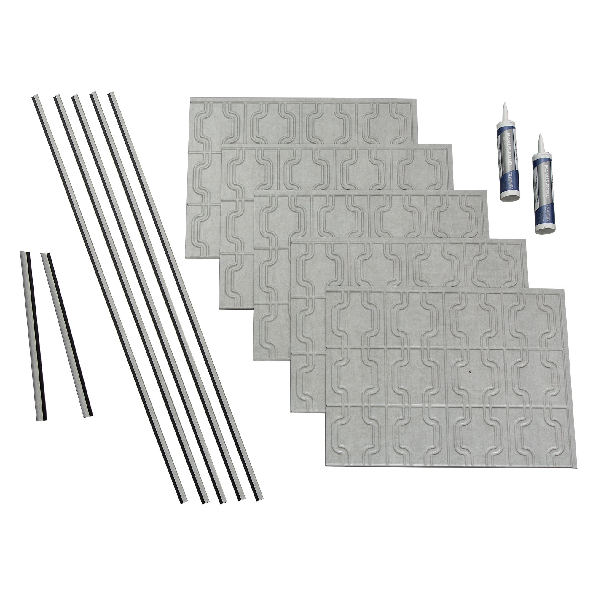 FASÄDE Chain Decorative Vinyl Backsplash 15 sq ft Kit in Cashmere ...