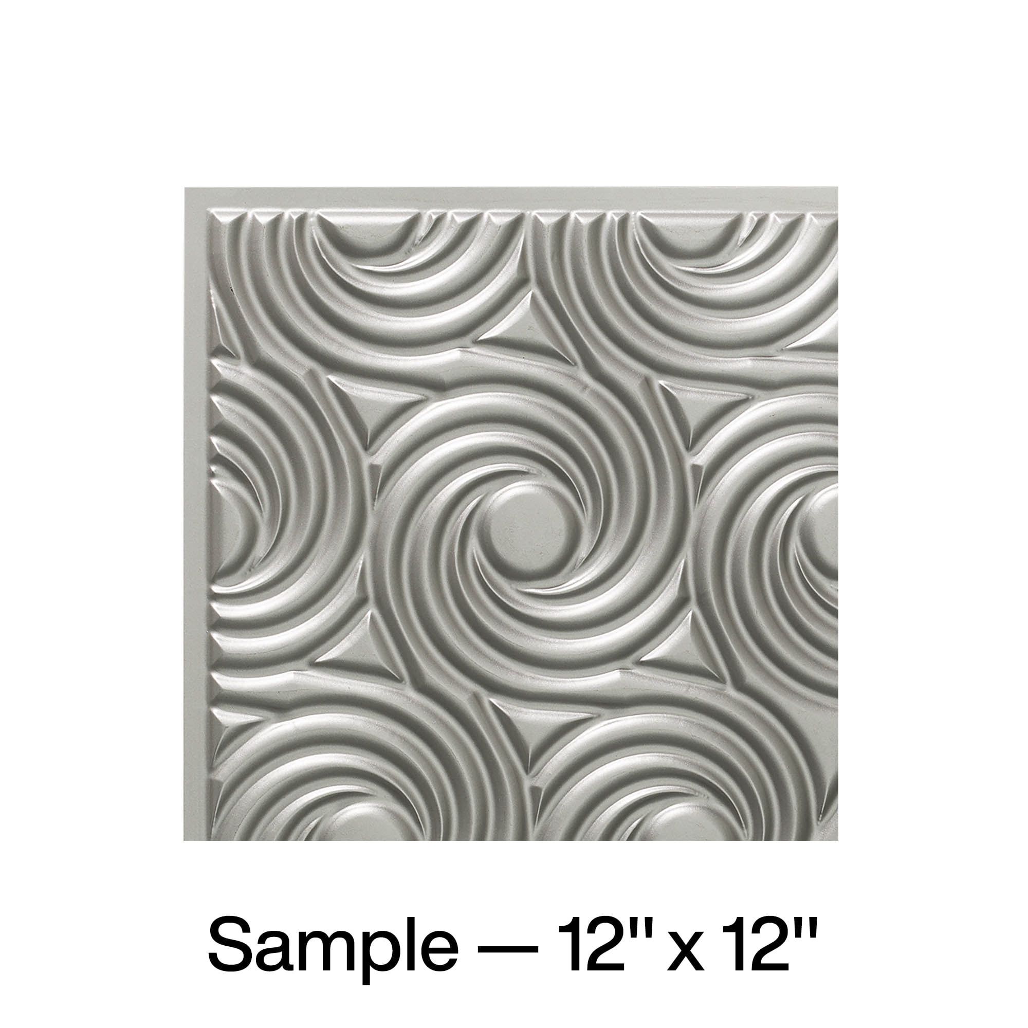 FASÄDE Cyclone Decorative Vinyl Glue Up Ceiling Panel in Argent Silver ...