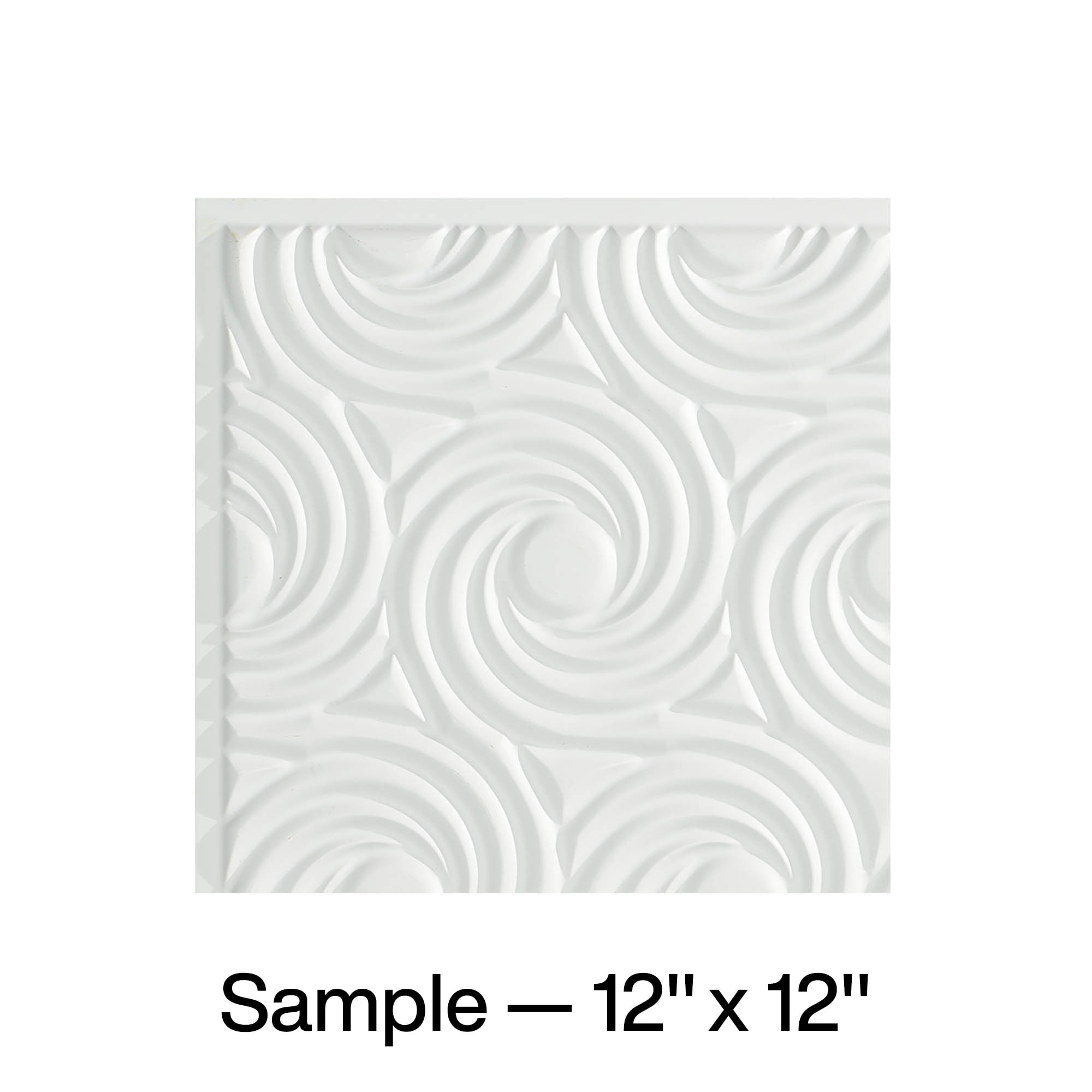 FASÄDE Cyclone Decorative Vinyl Glue Up Ceiling Panel in Gloss White ...