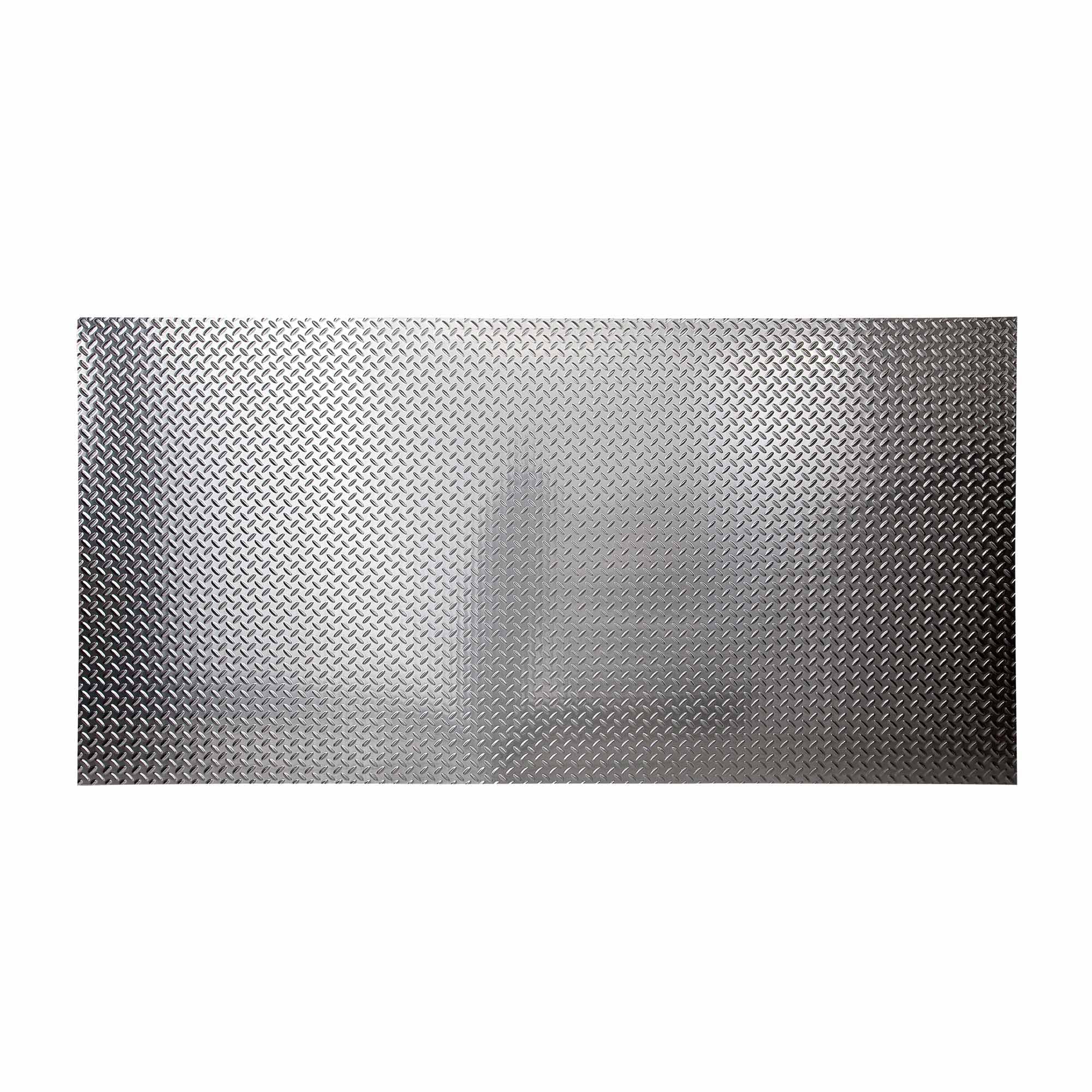 FASÄDE Diamond Plate 4-foot x 8-foot PVC Wall Panel in Brushed Aluminum ...