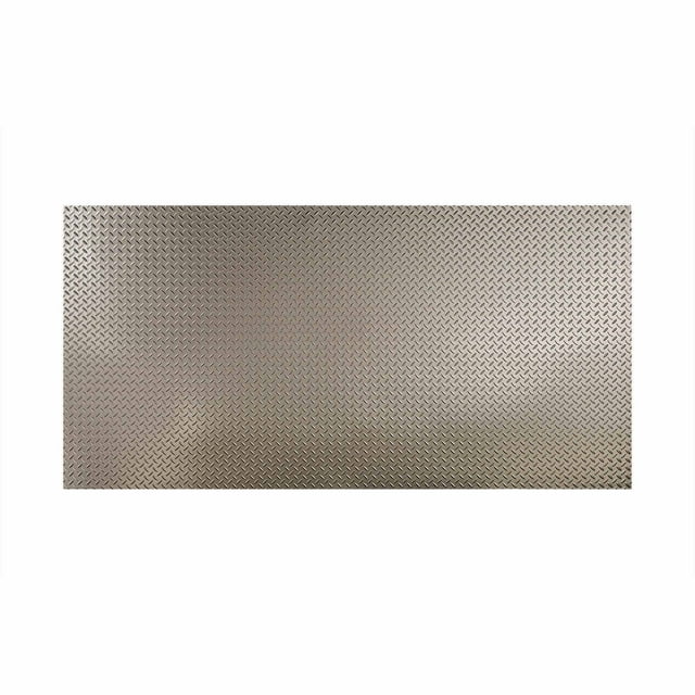 FASÄDE Diamond Plate 4-foot x 8-foot PVC Wall Panel in Brushed Nickel ...